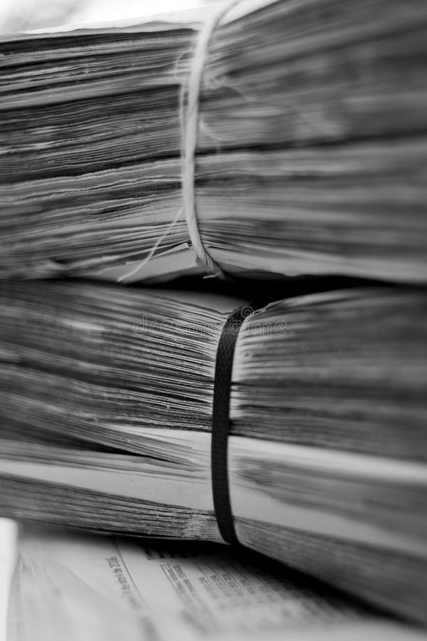 Vertical Grayscale Shot of a Stack of Paper Stock Image - Image of ...