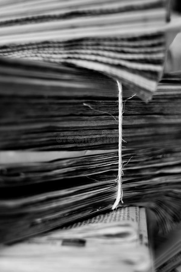 Vertical Grayscale Shot of a Stack of Paper Stock Image - Image of pile ...