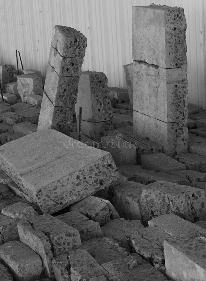 Vertical Grayscale Shot of Stone Pieces for the Construction Stock ...