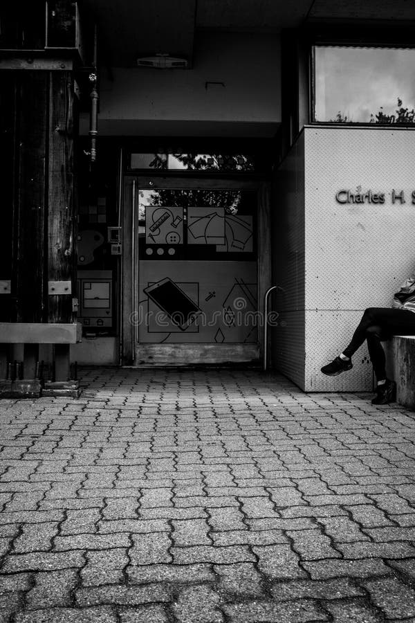 Vertical Grayscale of a Street in Vancouver Editorial Stock Photo ...