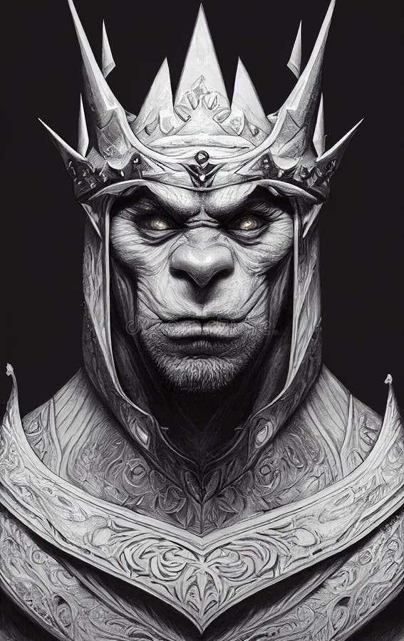 Vertical Grayscale View of a Crowned Monkey - the Portrait of a ...