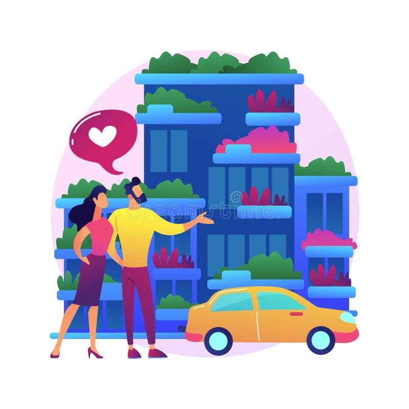 Vertical Green City Abstract Concept Vector Illustration Stock Vector ...