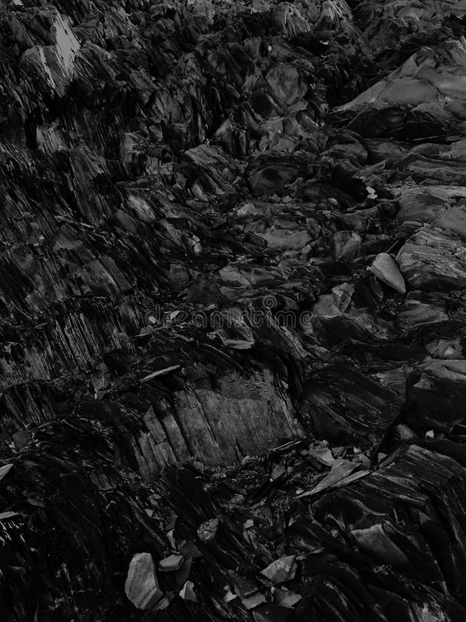 Vertical Grey Scale Shot of Layers of Beautiful Old Rocks Stock Image ...