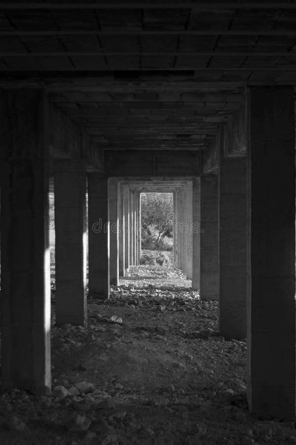 Vertical Greyscale Shot of a Building in a Construction Site Stock ...