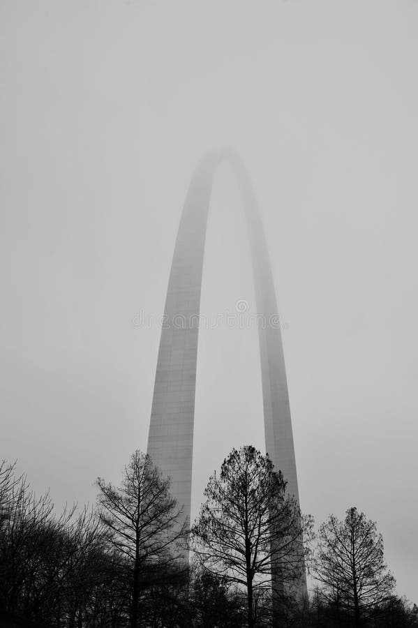 Vertical Greyscale Shot of the Famous Gateway Arch Editorial Stock ...