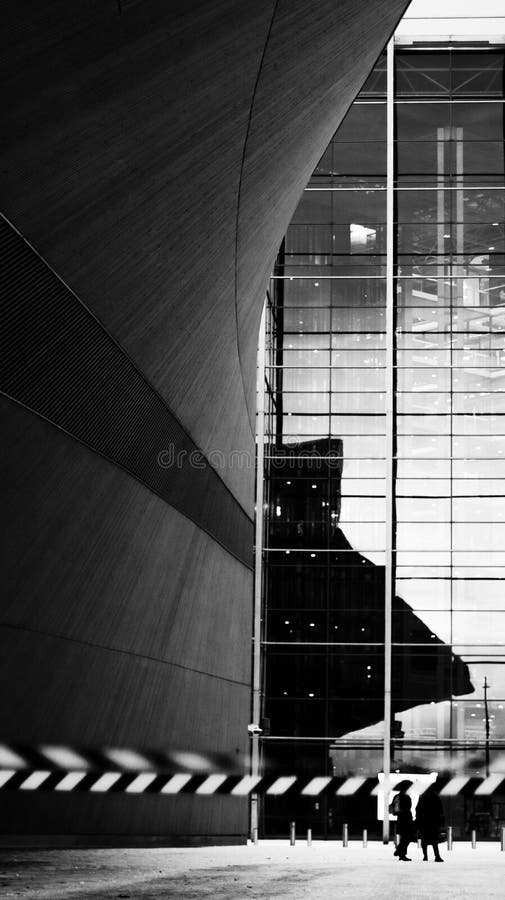 Vertical Greyscale Shot of the Helsinki Central Library Oodi, Finland ...
