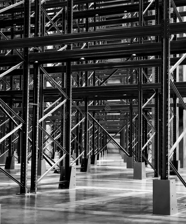 Vertical Greyscale Shot of a Huge Complex Metal Structure Stock Photo ...