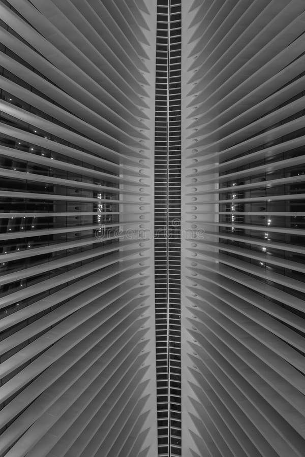 Vertical Greyscale Shot of a Modern Architectural Structure in a Glass ...