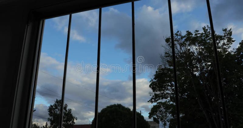 Vertical Grid Behind it is the Movement of Clouds Time Lapse Video 4k ...