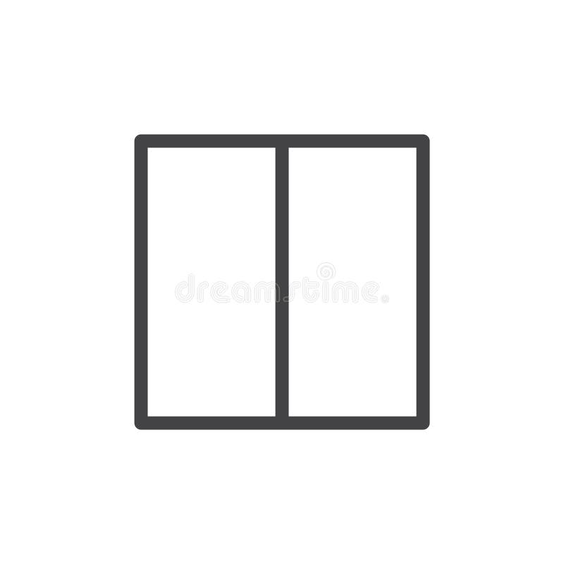 Vertical Half Layout Icon Thin Outline Art Symbol Stock Vector ...