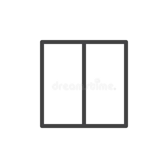 Vertical Half Layout Icon Thin Outline Art Symbol Stock Vector ...