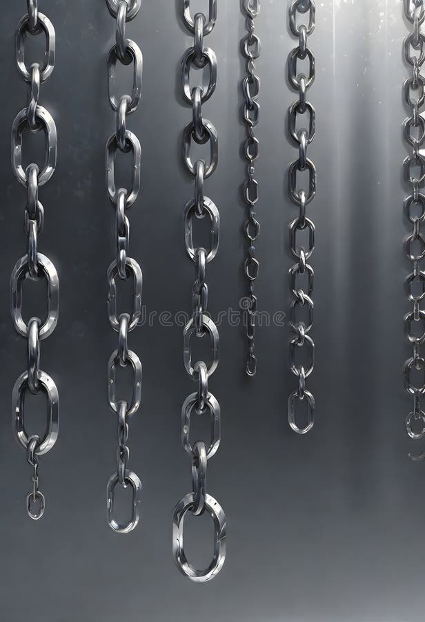 Vertical Hanging Silver Chains, Generative AI Stock Illustration ...