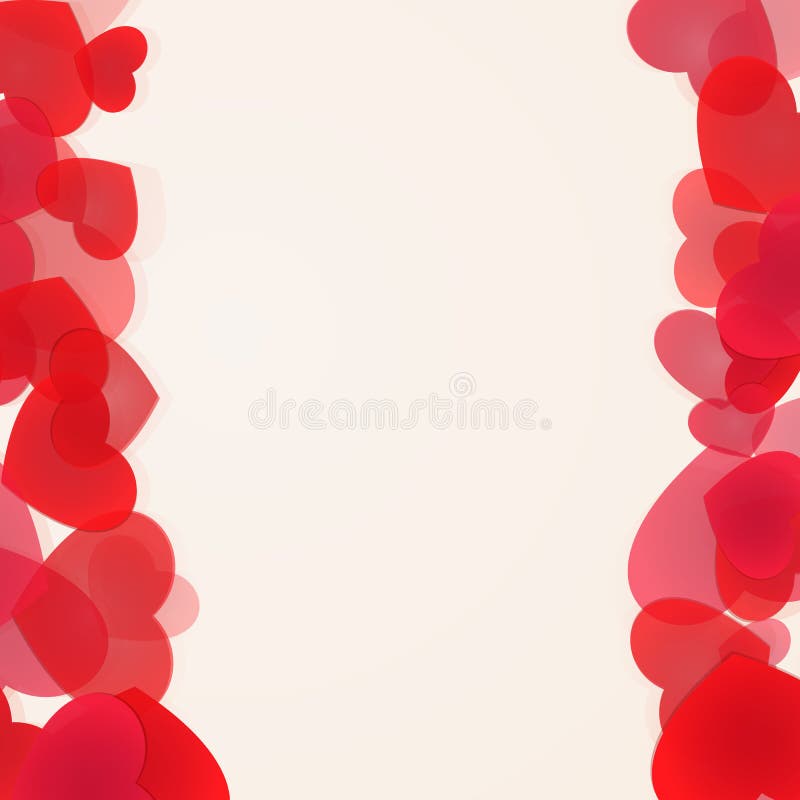 Vertical Hearts Frame Illustration. Stock Vector - Illustration of ...