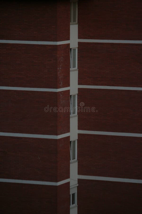 Vertical High-angle of Brown and White Cladding Brick Apartment Blocks ...
