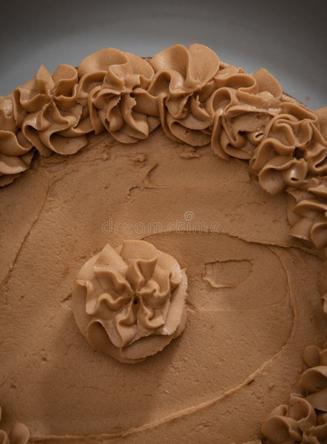 Vertical High Angle of a Cake with Designs Made Out of Icing Stock ...