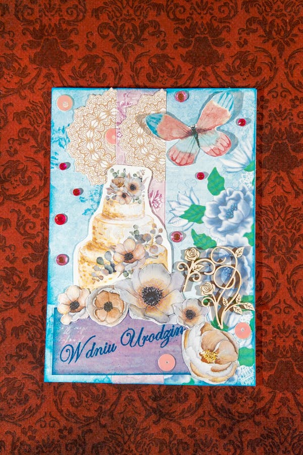 Vertical High Angle Shot of an Amazing Handmade Post Card on a ...