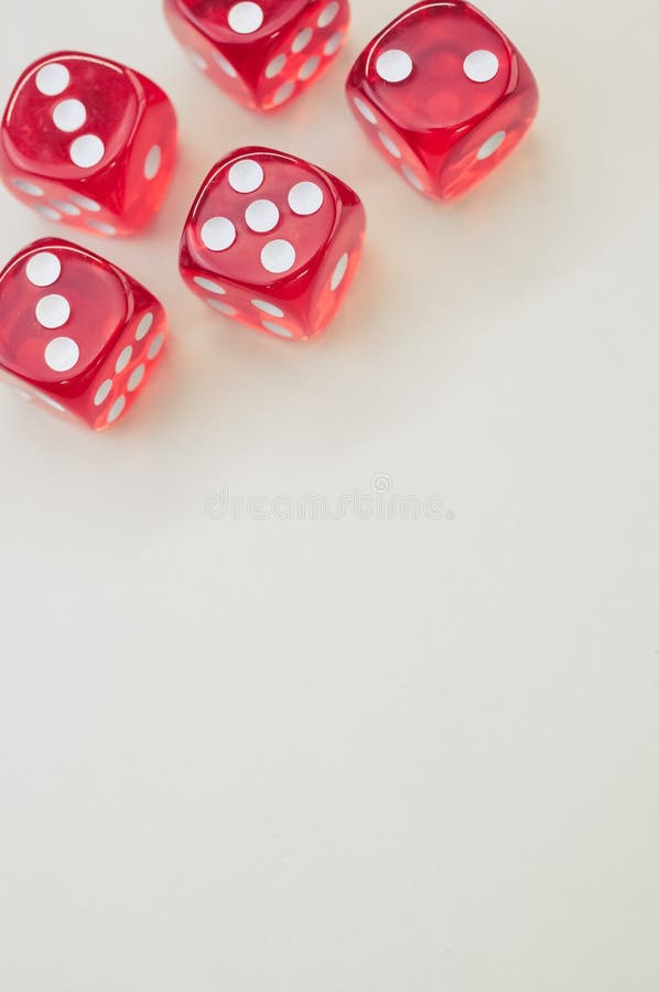 Vertical High Angle Shot of Playing Dice on an Isolated White ...