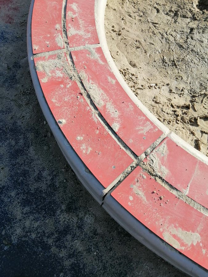 Vertical High Angle Shot of a Small Sandbox in the Children S ...