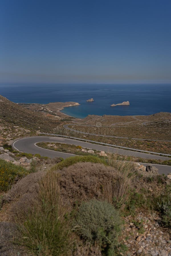 Vertical High Angle Shot of a U Shaped Road with the View of the ...