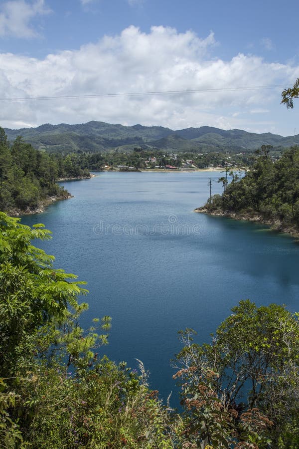 Vertical High Angle View of the Beautiful Lake of Montebello in Chiapas ...