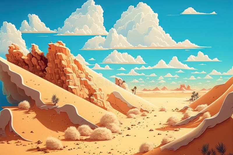 Vertical, High Angle View of the Sandy Terrain Under a Sunny Sky with ...