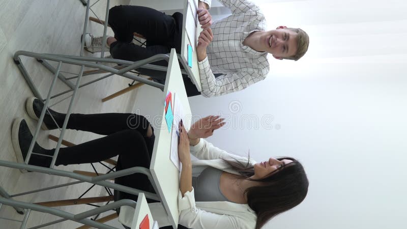 Vertical: High School Students and Having Conversation Tutorial in ...