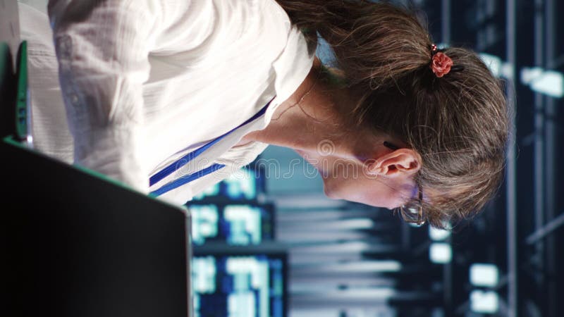 Vertical High Tech Workplace with AI Servers Stock Footage - Video of ...