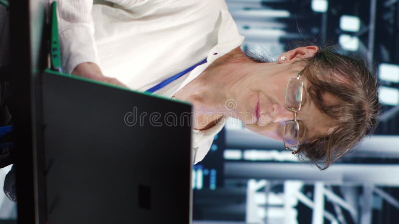 Vertical High Tech Workplace with AI Servers Stock Footage - Video of ...