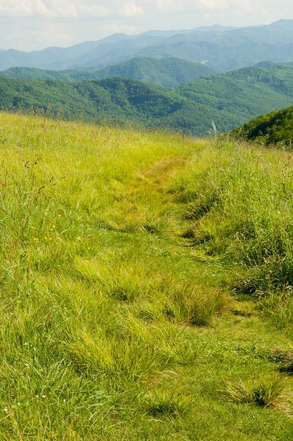 Vertical Hiking Trail Across A Mountain Top Stock Photo - Image of ...