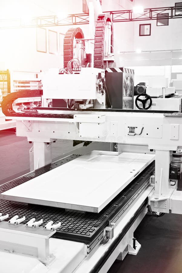 Milled CNC Door Processing Machine Stock Image - Image of technology ...