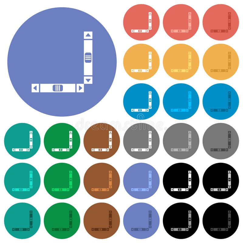 Vertical and Horizontal Scroll Bars Round Flat Multi Colored Icons ...