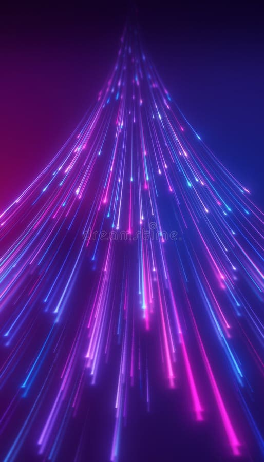 Vertical Illustation of Glowing Neon Lines in Blue and Magenta Stock ...