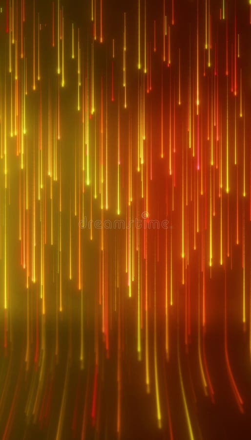Vertical Illustation of Glowing Neon Lines in Red and Yellow Stock ...