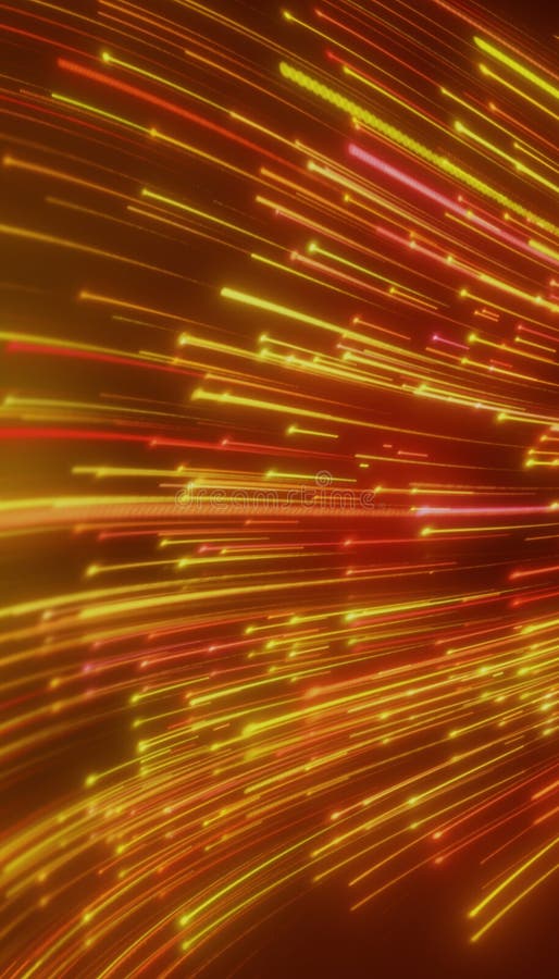 Vertical Illustation of Glowing Neon Lines in Red and Yellow Stock ...