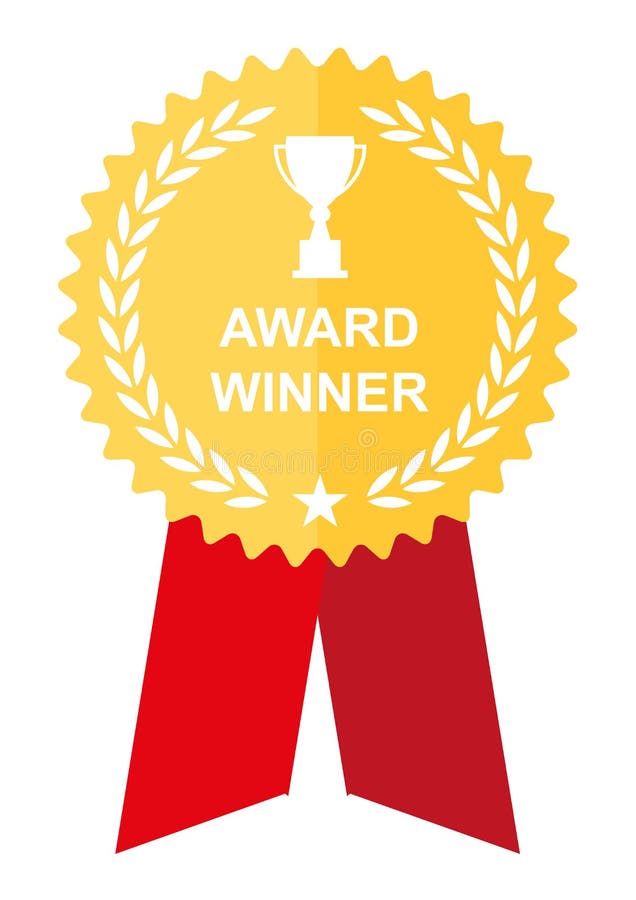 Vertical Illustration of the Award Winner Reward Isolated on a White ...
