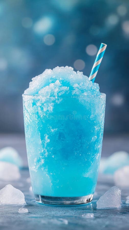 Vertical Illustration of a Blue Slush Ice Against Gray Background with ...