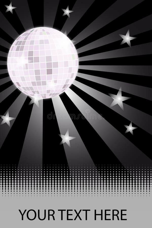 Vertical Illustration of a Disco Party Ball with the Option To Write a ...