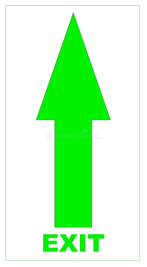 Vertical Illustration of a Green Arrow on a White Background with a ...