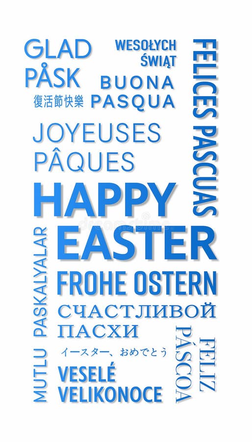 Vertical Illustration of Happy Easter - Keywords Cloud Stock ...