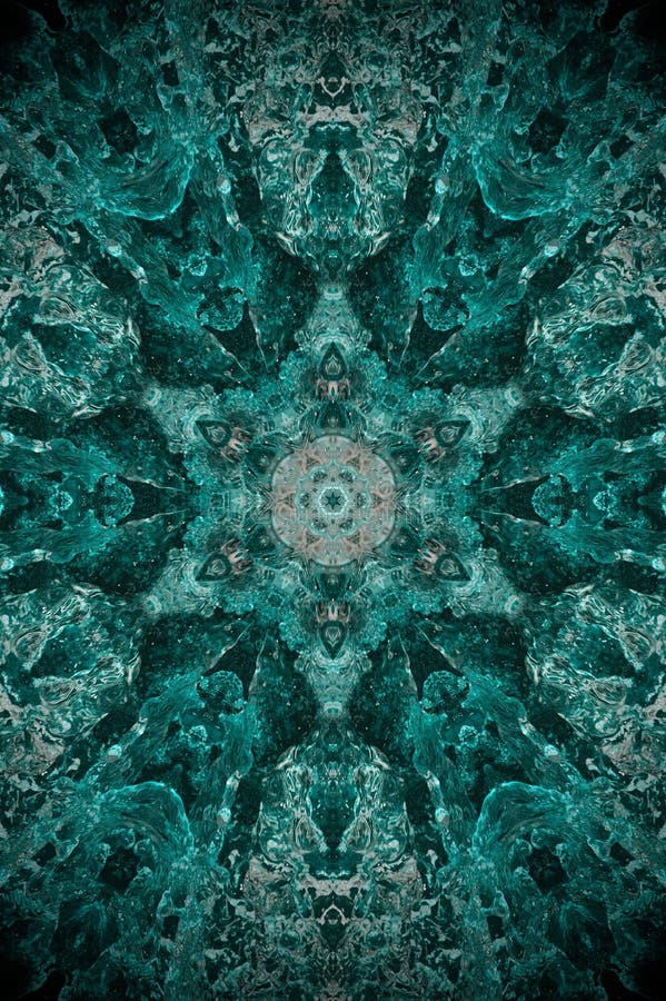 Vertical Illustration of Mandala with Hypnotic Patterns in Blue Colors ...