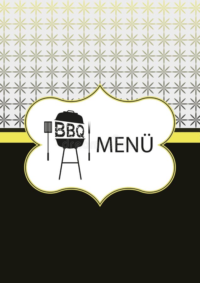 Vertical Illustration of a Menu Background with a Barbecue Grill Sign ...