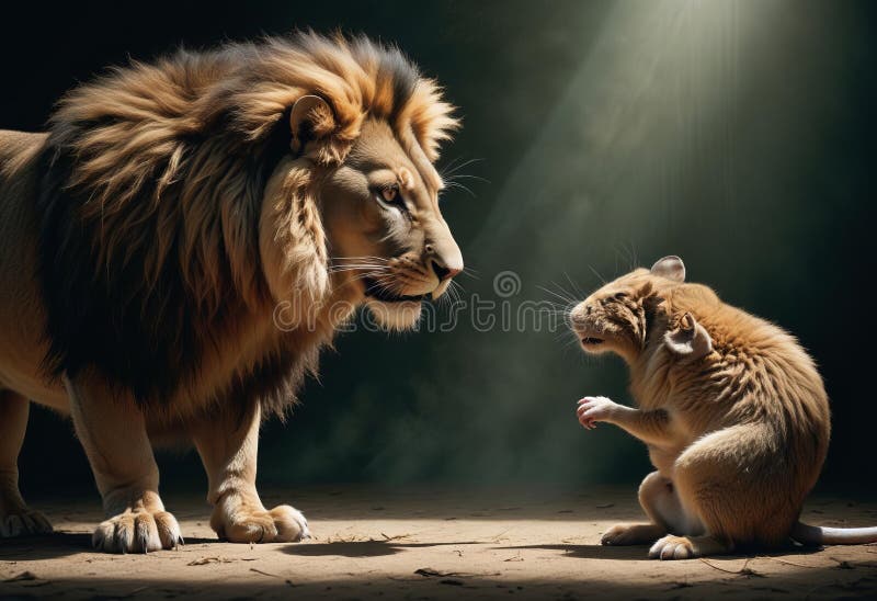 Vertical Illustration of a Mouse on Its Knees, Begging for Mercy Stock ...