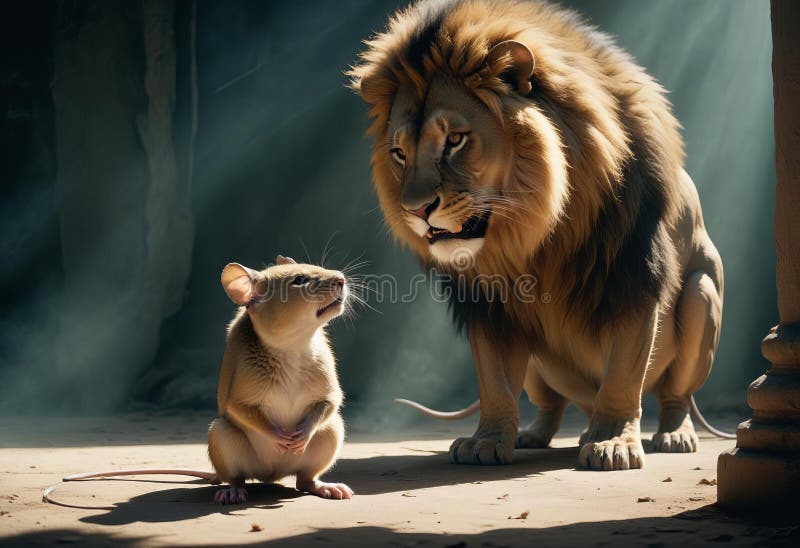 Vertical Illustration of a Mouse on Its Knees, Begging for Mercy Stock ...