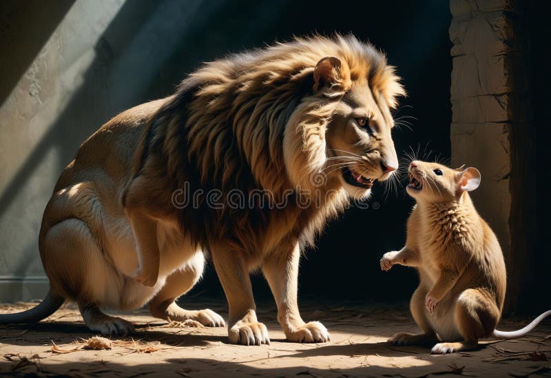 Vertical Illustration of a Mouse on Its Knees, Begging for Mercy Stock ...