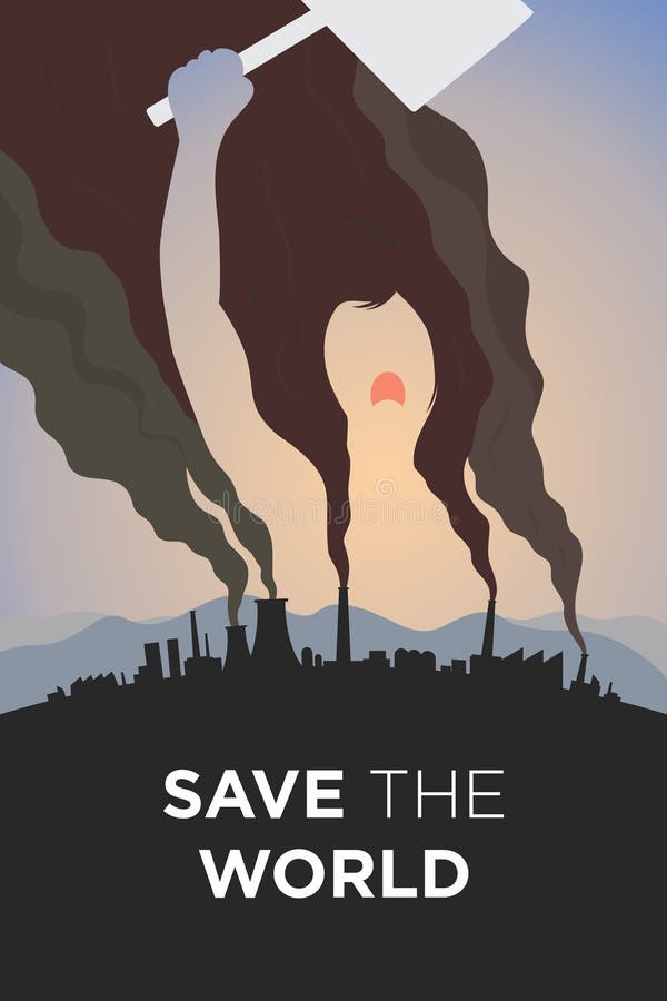 Vertical Illustration of the " SAVE the WORLD" Message Stock ...