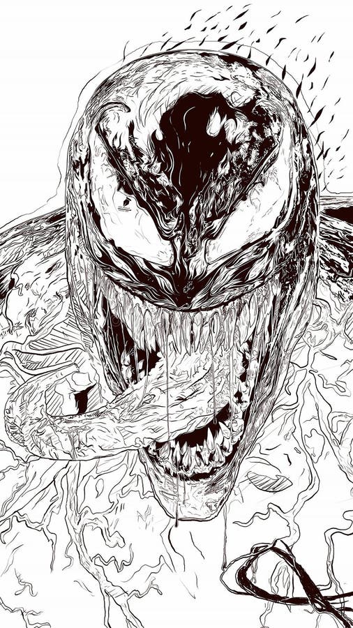 Vertical Illustration of the Venom Character on a White Background ...