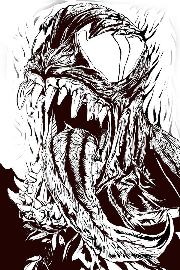 Vertical Illustration of the Venom Character on a White Background ...