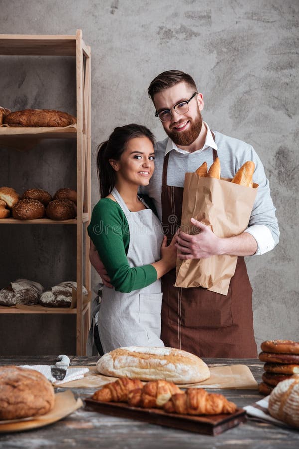 Vertical Image of Bakers in Bakery Stock Photo - Image of camera ...