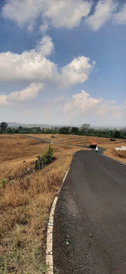 A Vertical Image of Beautiful Scenery and the Road Stock Image - Image ...