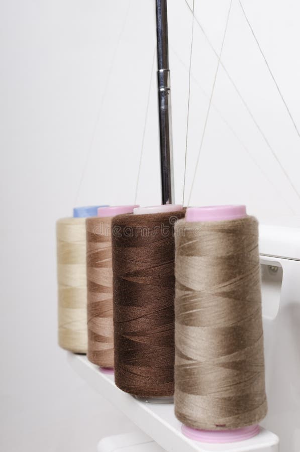 Closeup of a Spool of Brown Thread Isolated Stock Image - Image of ...